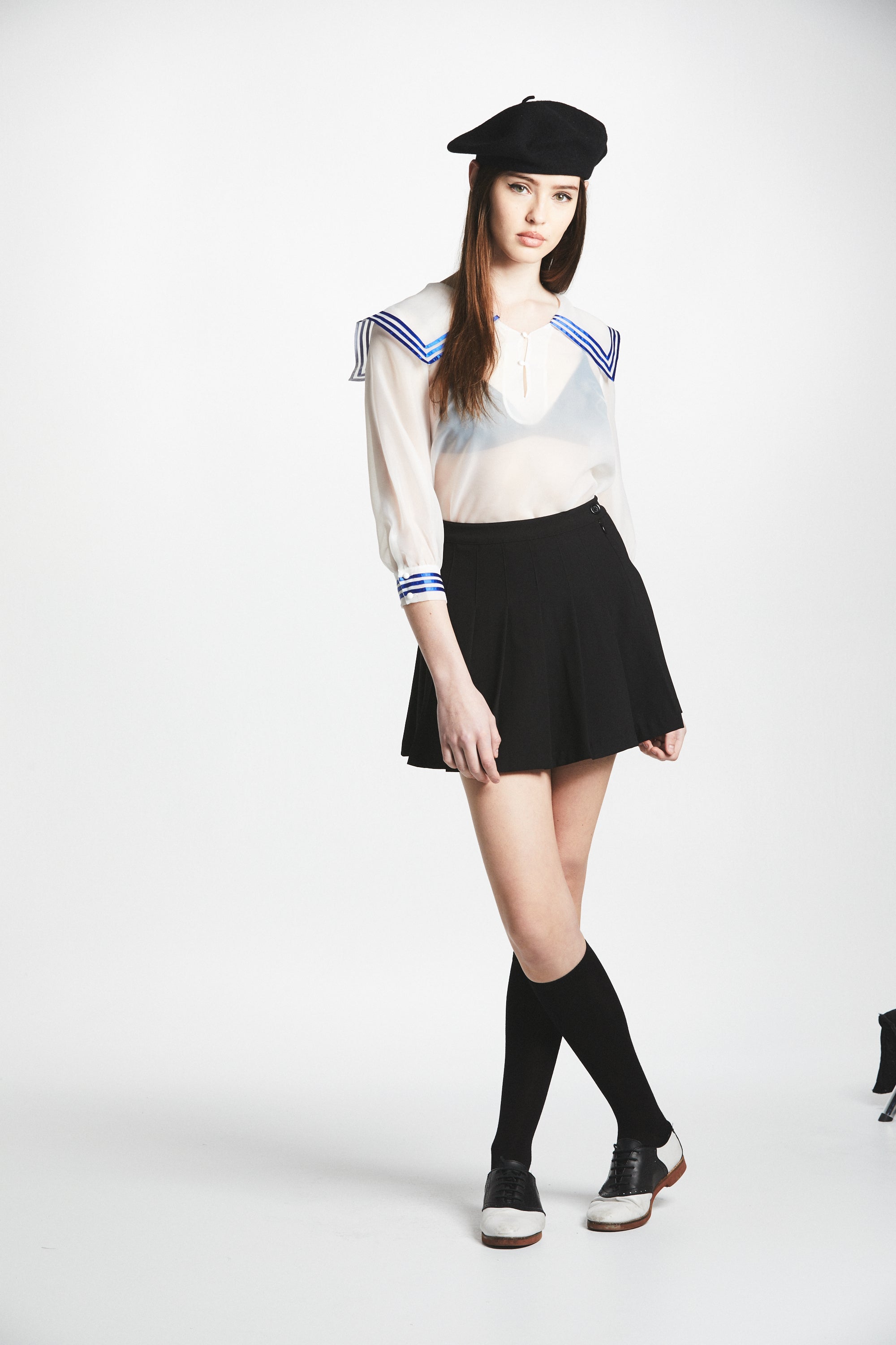 Sailor Organza Blouse (White) – L'école Des Femmes