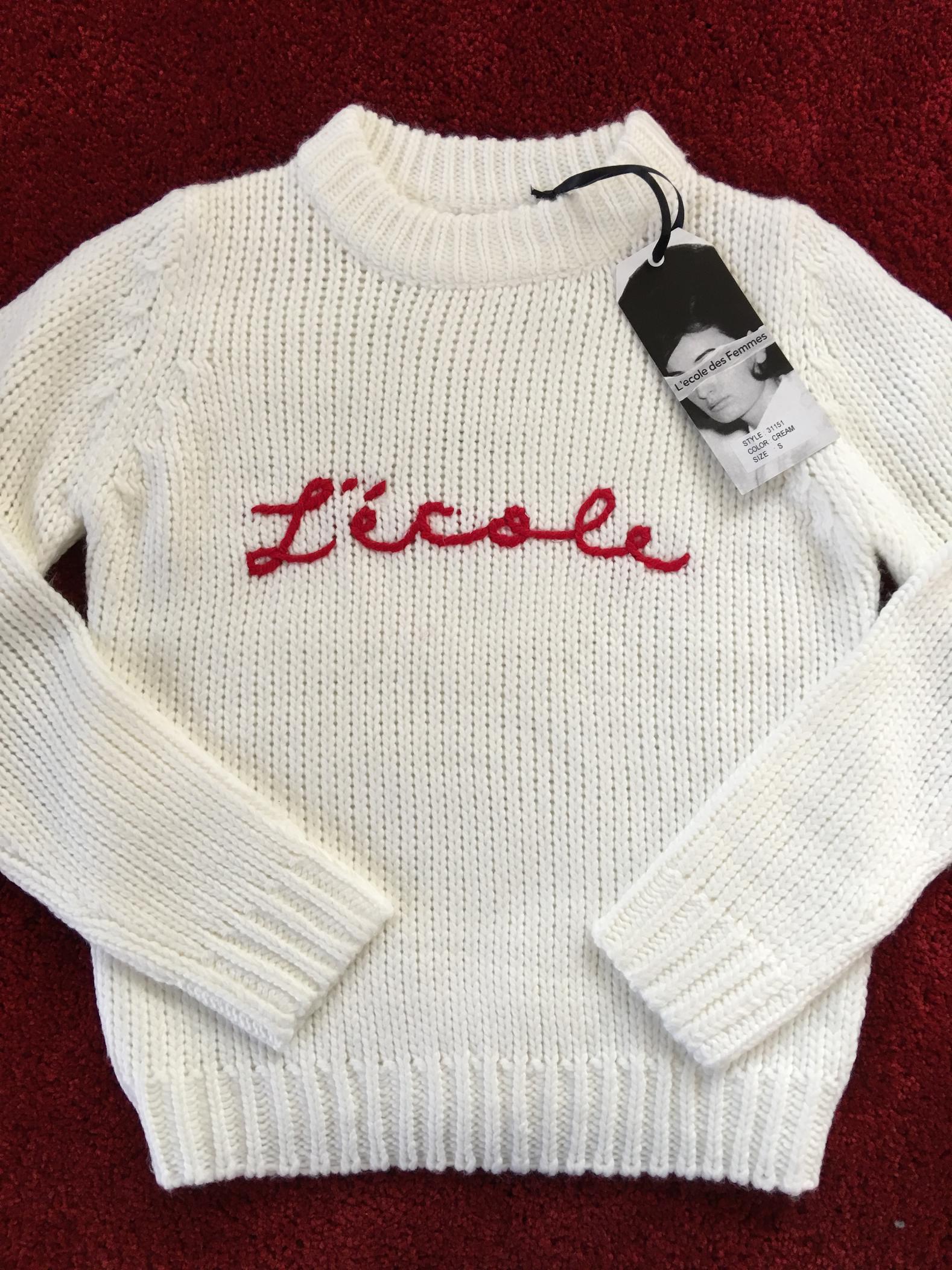 L'école Cursive Sweater – L'école Des Femmes